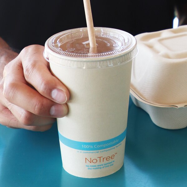 Paper Cold Cup Lid: 12 - 22 oz Cold Cups, Clear - World Centric