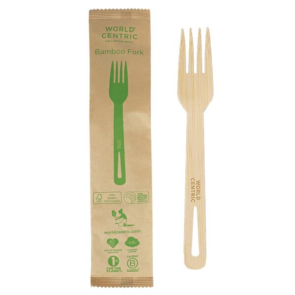 6.7" Bamboo Forks - Wrapped - World Centric