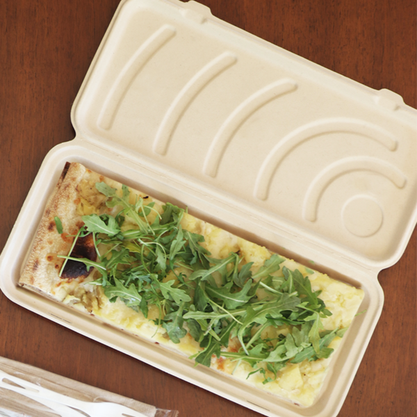 13.5x6.5x1.25" Fiber Flat Bread/Pizza Box - World Centric