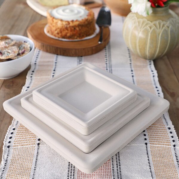 10" Fiber Square Plate - World Centric