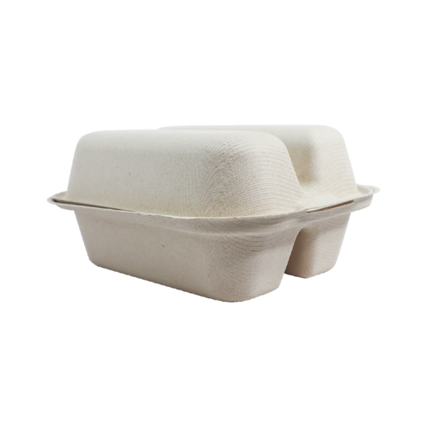 8x5x3" Fiber Taco Box, 2-Compt - World Centric