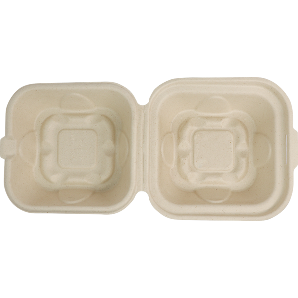 8x8x3" Fiber Clamshell - World Centric