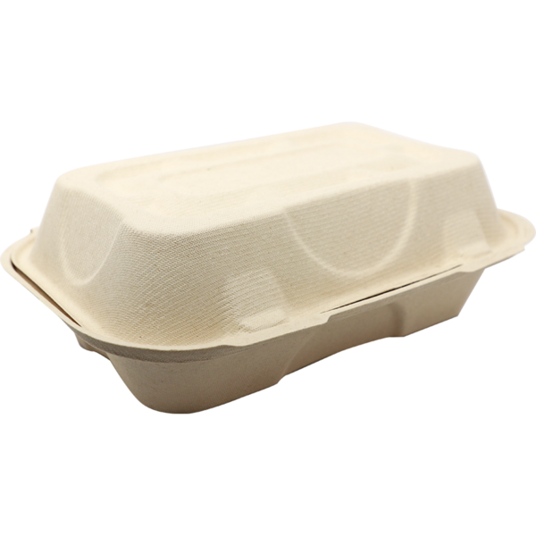 9x6x3" Fiber Hoagie Box PLA Lined - World Centric - Case of 500