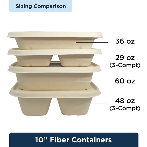 10x7.5x2.5" (60 oz) Fiber Container - World Centric